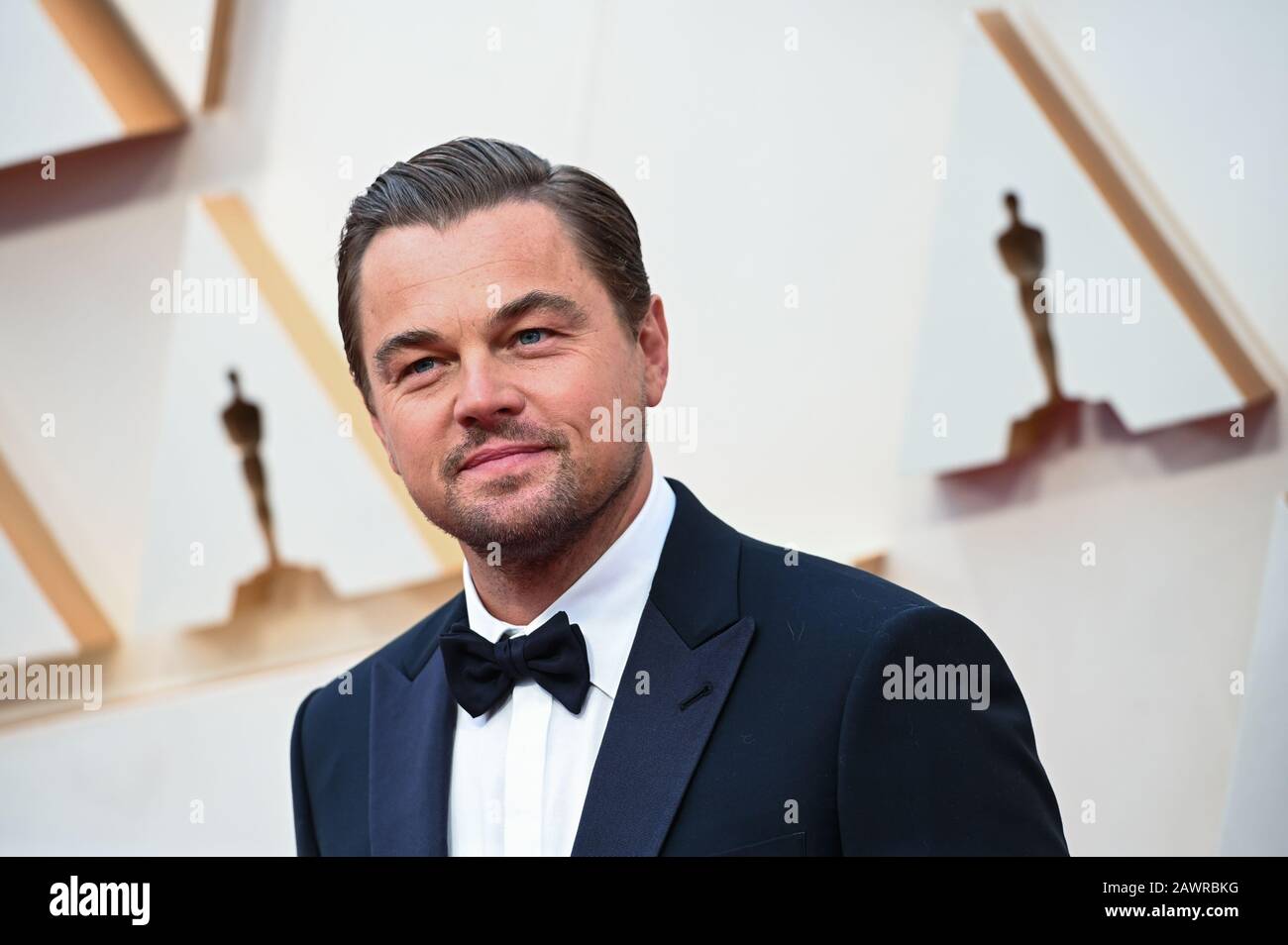 Leonardo DiCaprio walking on the red carpet at the 92nd Annual Academy ...