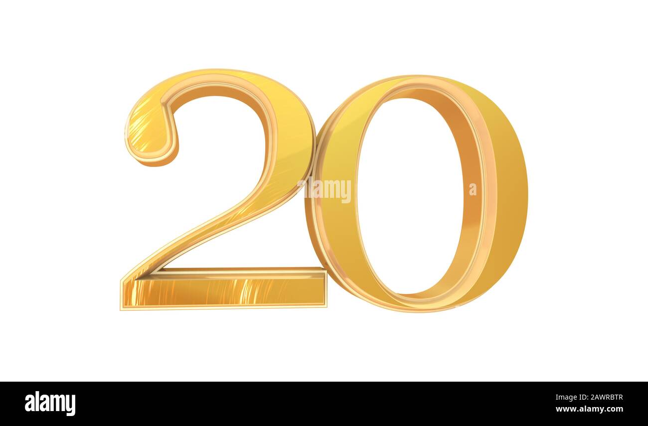 Digital number twenty on a white background Stock Photo - Alamy
