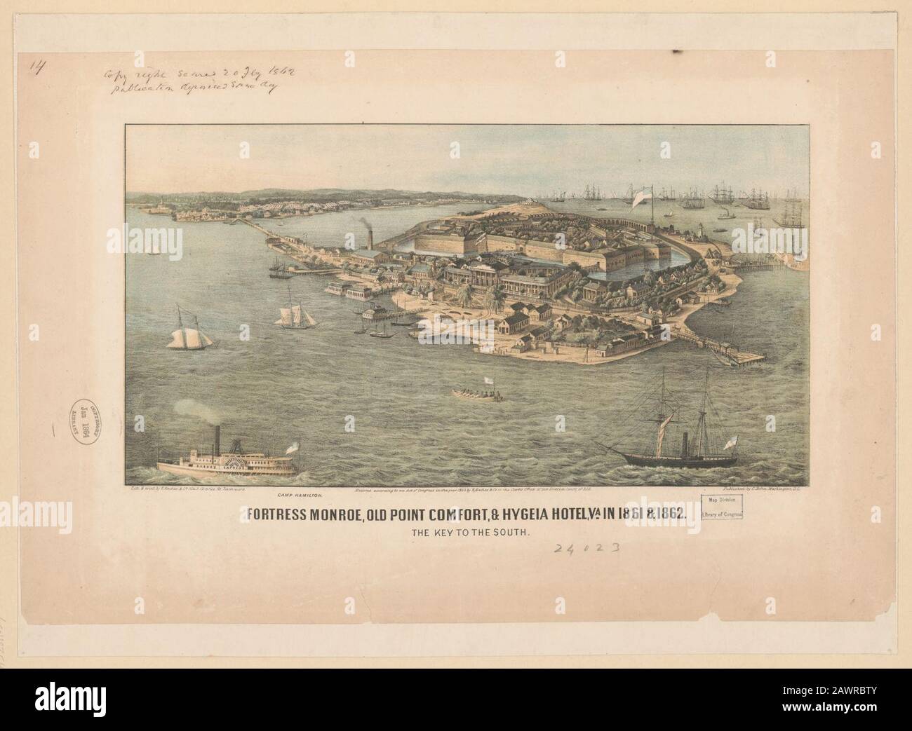 Fortress Monroe, Old Point Comfort, & Hygeia Hotel, Va. in 1861 & 1862 ...