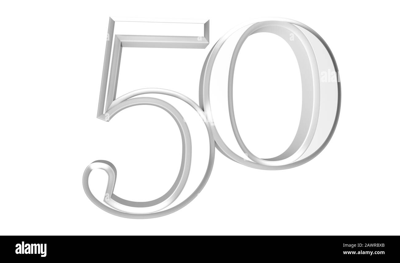 Digital number fifty on a white background Stock Photo - Alamy