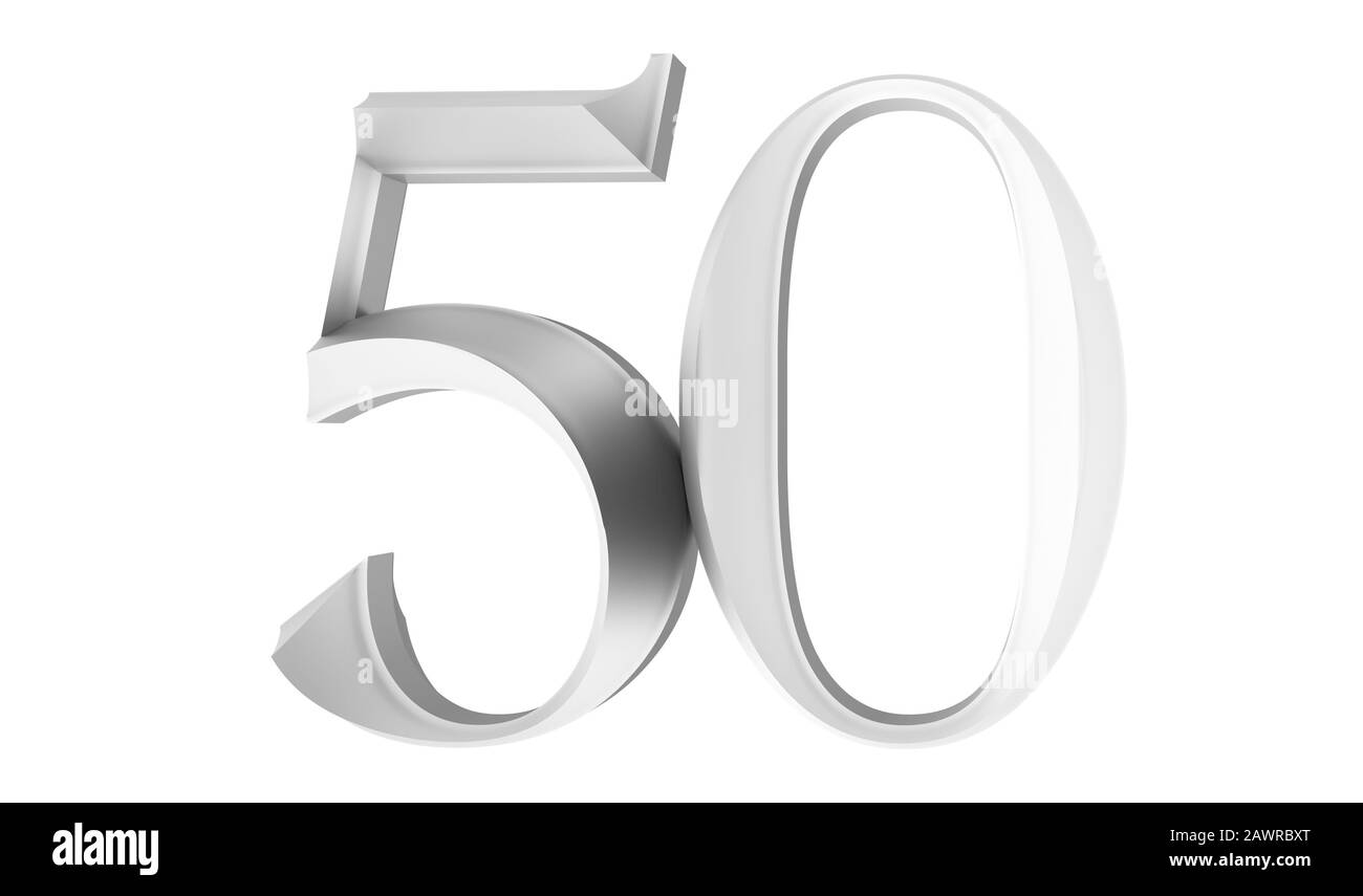 Digital number fifty on a white background Stock Photo - Alamy
