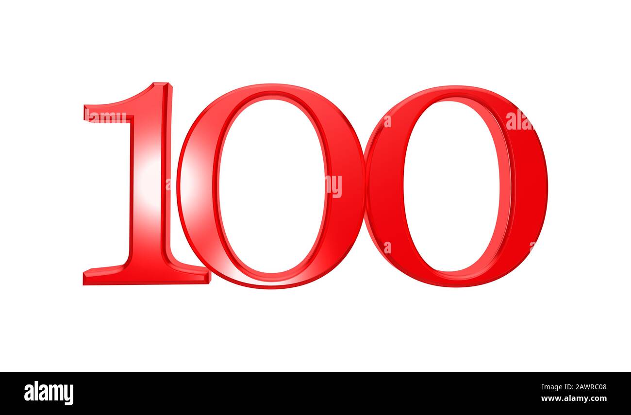 Digital number hundred on a white background Stock Photo - Alamy