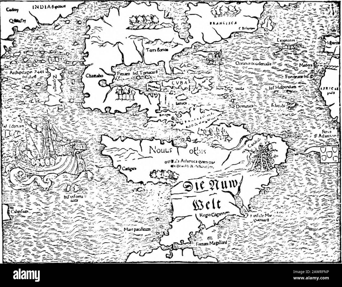 1540 america map hi-res stock photography and images - Alamy