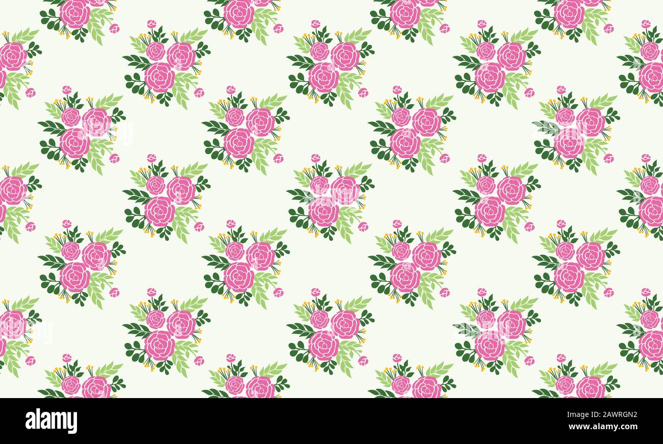 Spring Flower pattern background, with elegant of leaf and flower ...