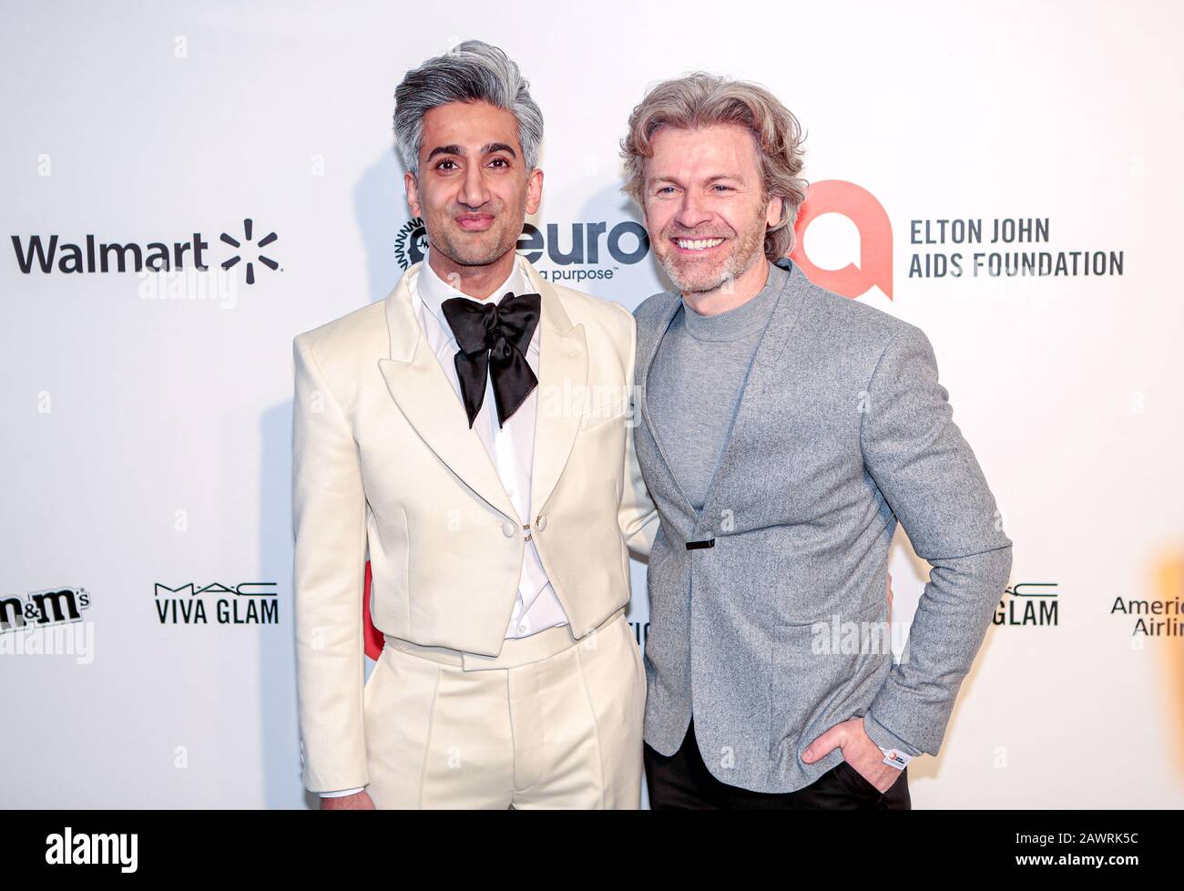 Tan France and Rob France attending the Elton John AIDS Foundation ...