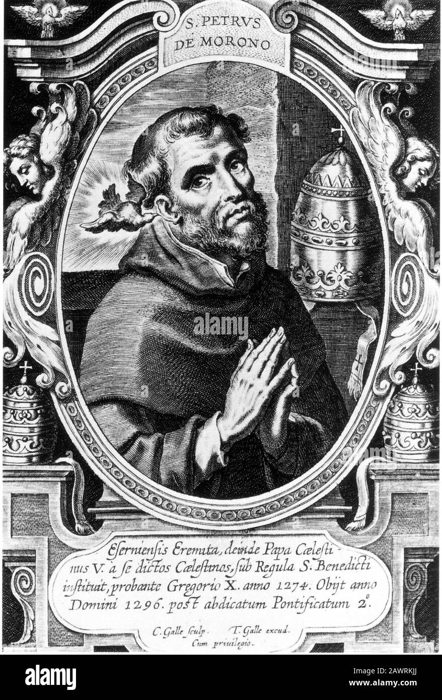 Saint PETRUS DE MORONO , alias Pope CELESTINO V , portrayed by ...