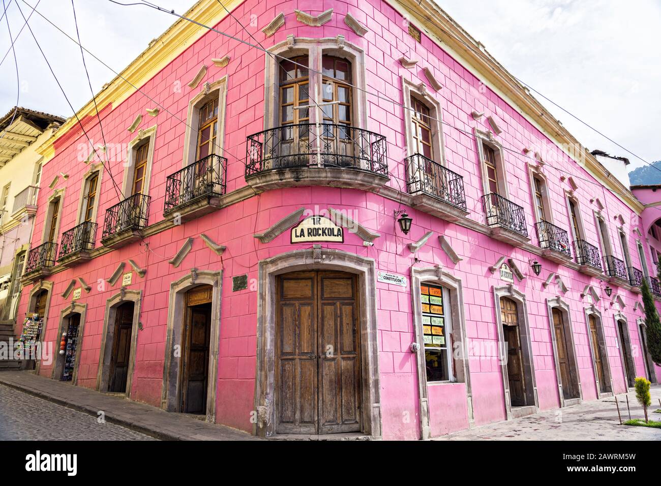 The Rockola bar in the pink Hotel Jardin on the Plaza de la ...