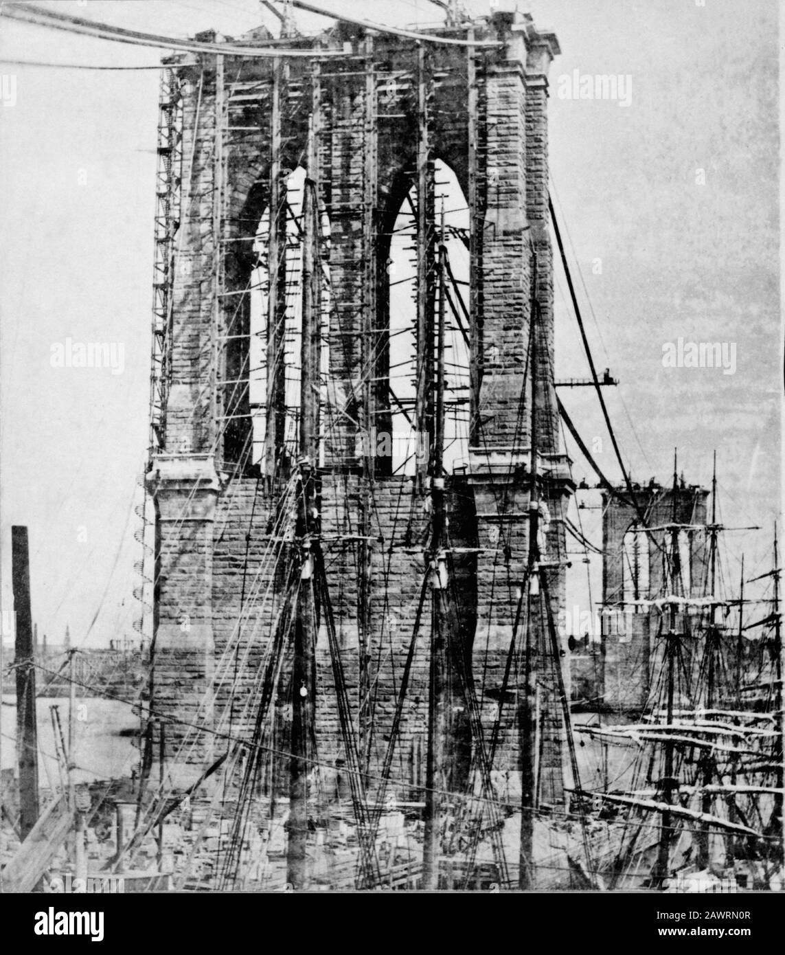 1875 , NEW YORK , USA : BROOKLYN BRIDGE The great East River suspension ...