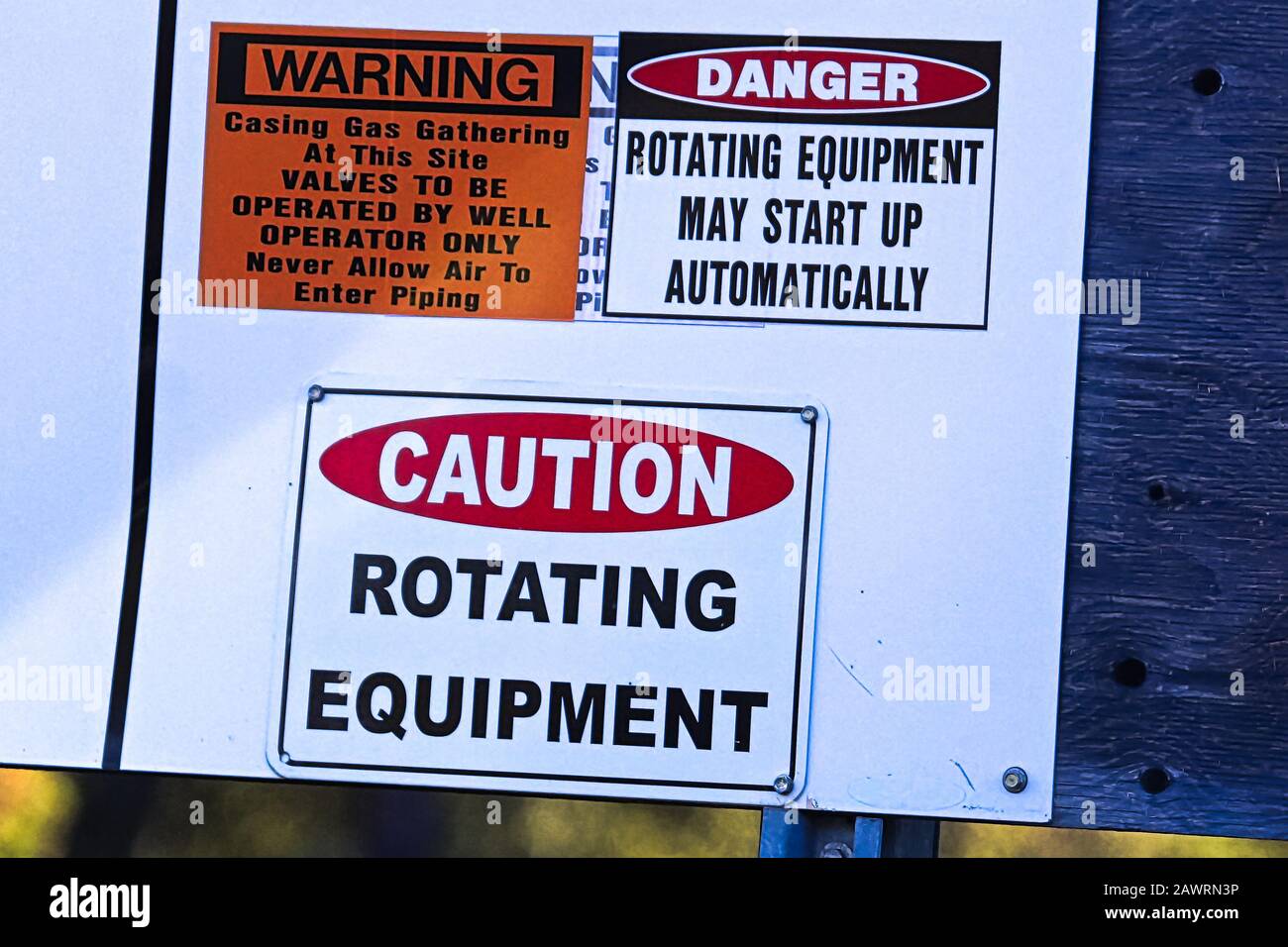 An industry caution rotating equipment warning sign Stock Photo - Alamy An industry caution rotating equipment warning sign Stock Photo - Alamy