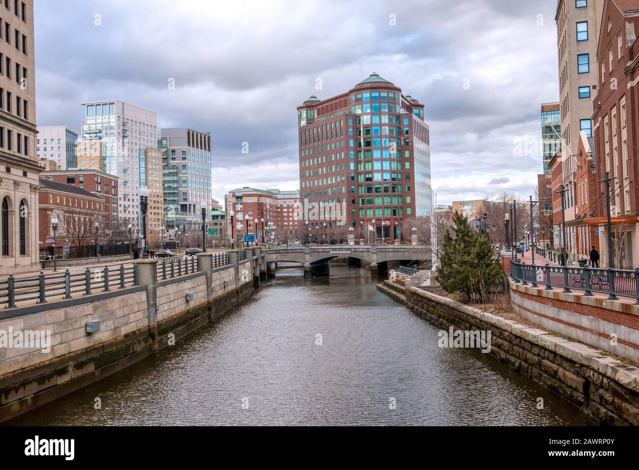 Providence, Rhode Island. Scenic view of a beautiful modern downtown ...