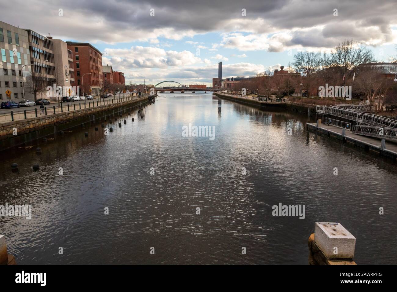 Providence, Rhode Island. Scenic view of a beautiful modern downtown ...