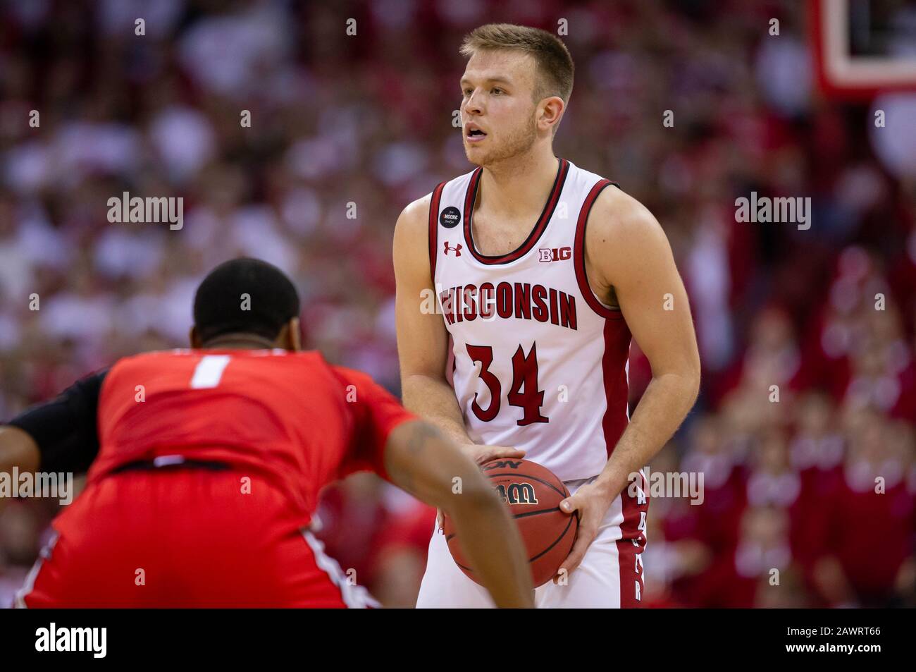 Madison, WI, USA. 9th Feb, 2020. Wisconsin Badgers guard Brad Davison ...