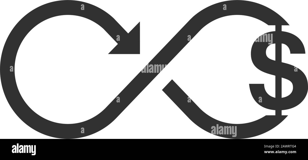 Infinity Coin Dollar sign Icon Logo Design Element. Stock Vector ...