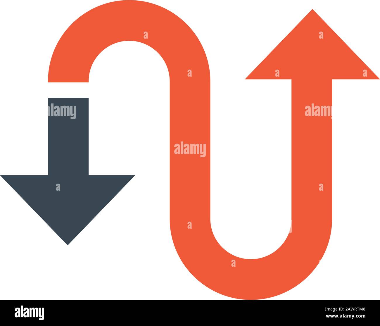 AU letters, Arrow progress up down abstract vector and logo design or ...