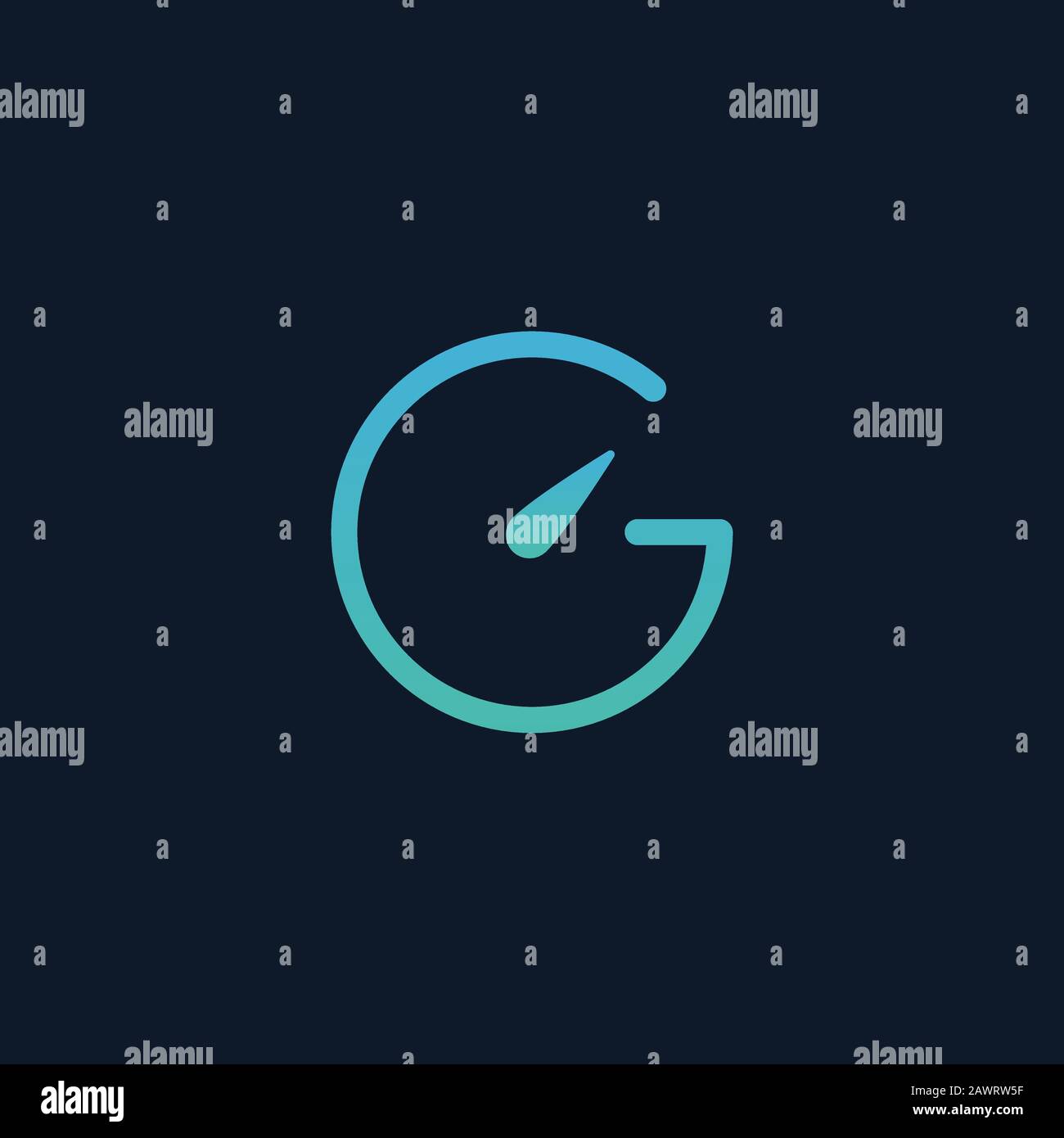 Letter G Stopwatch Logo, timer icon, guage symbol. Stock Vector ...