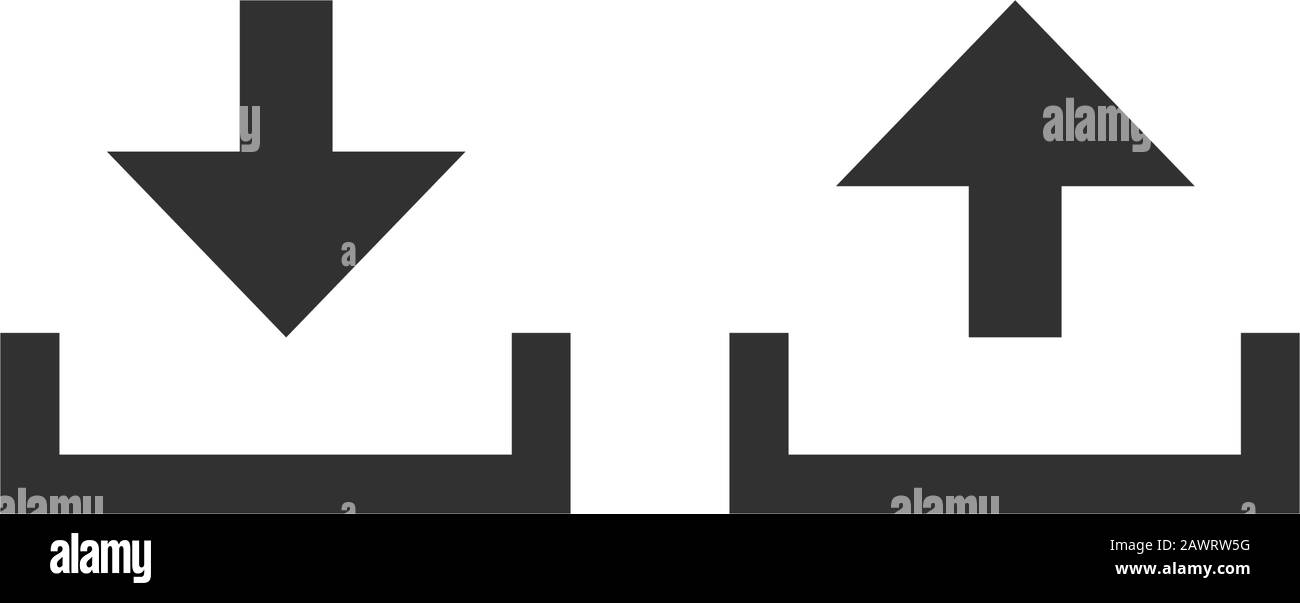 Upload and download icons. Stock Vector illustration isolated on white ...