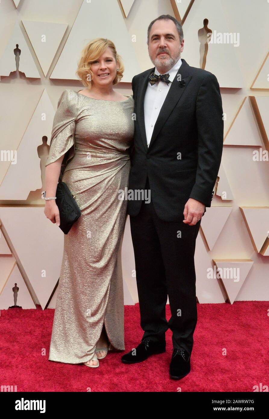 Los Angeles, United States. 09th Feb, 2020. David Acord (R) and guest ...
