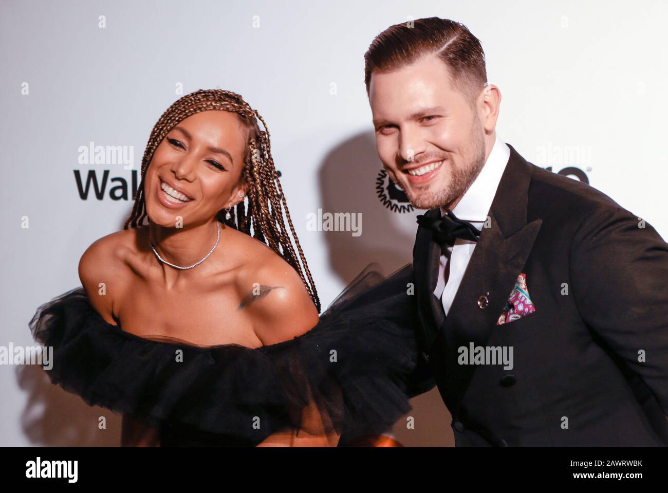 Leona Lewis and Dennis Jauch attending the Elton John AIDS Foundation ...