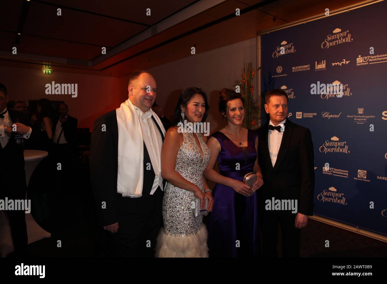 Dirk Hilbert mit Ehefrau Su Yeon Hilbert, Michael Kretschmer mit ...