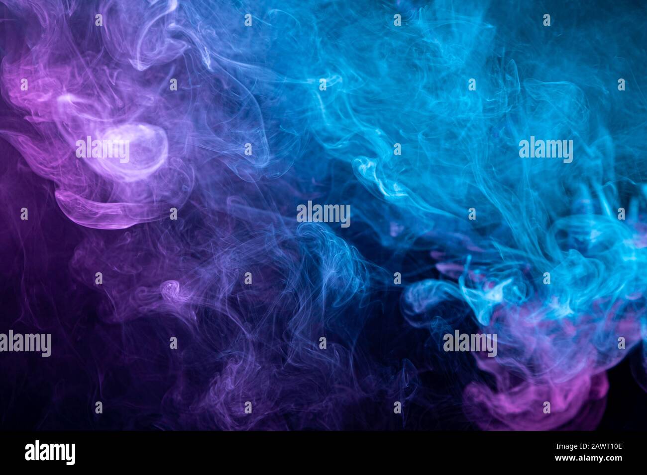 Pattern, Neon purple and blue smoke in the on a dark isolated ...
