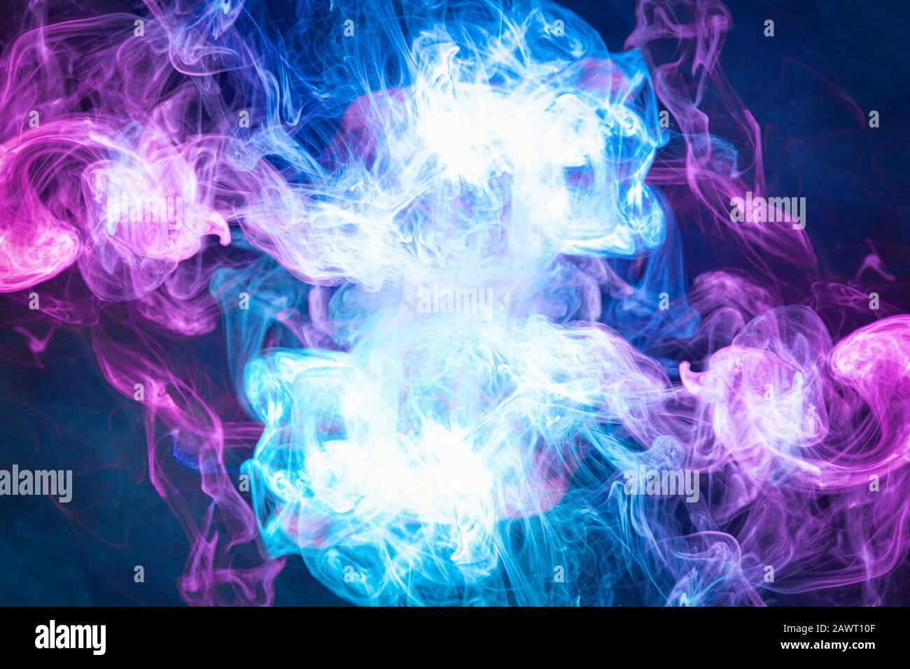 Pattern, Neon purple and blue smoke in the on a dark isolated ...