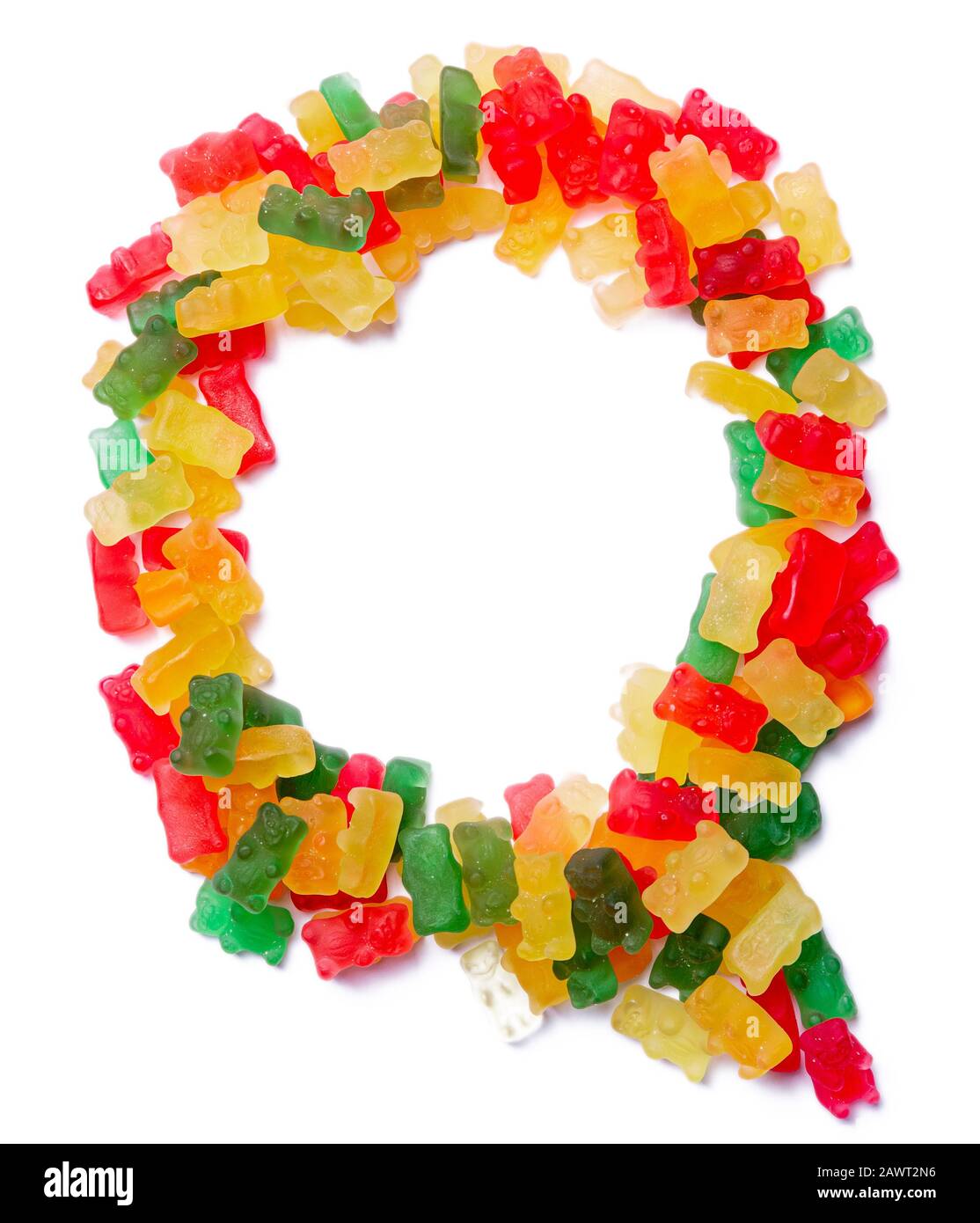 Letter Q of the English alphabet from multi-colored chewing marmalade ...