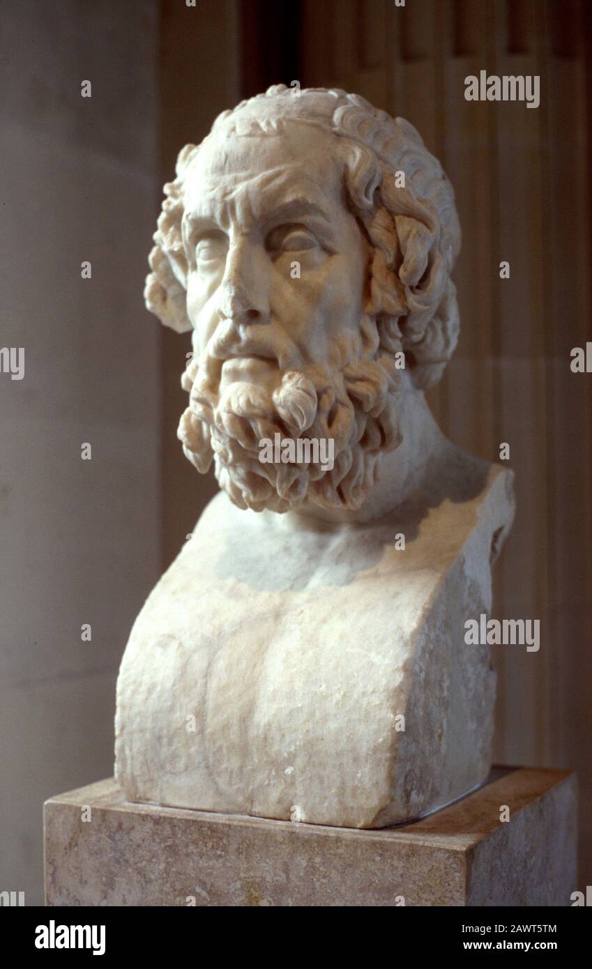 The ancient greek heroic deeds poet HOMER ( OMERO - VIII century b. C ...