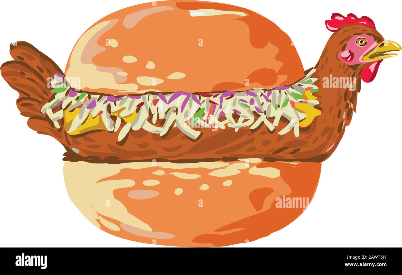 Chicken Patty Sandwich Clip Art