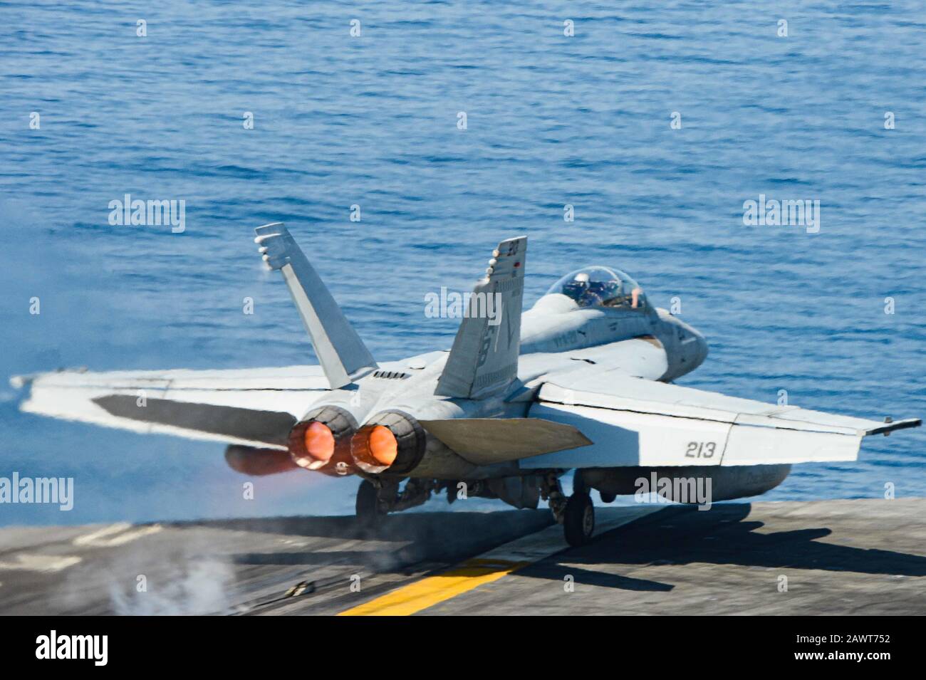 200207-N-NQ487-0184 ARABIAN SEA (Feb. 7, 2020) An F/A-18F Super Hornet ...