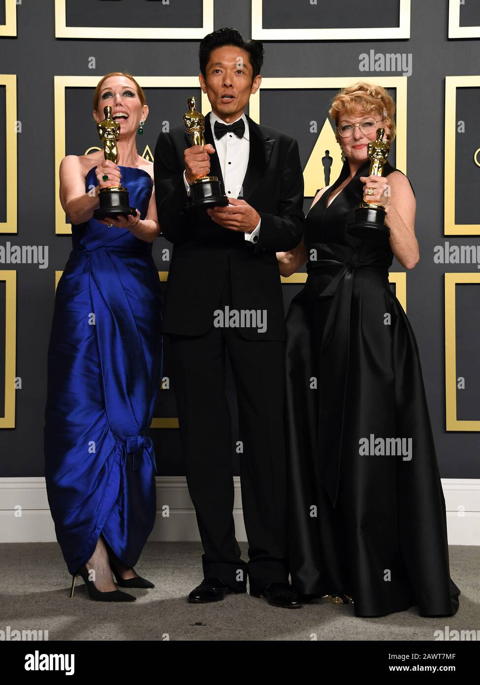 Kazu Hiro, Anne Morgan and Vivian Baker with their Best Makeup Oscar in the press room at the ...