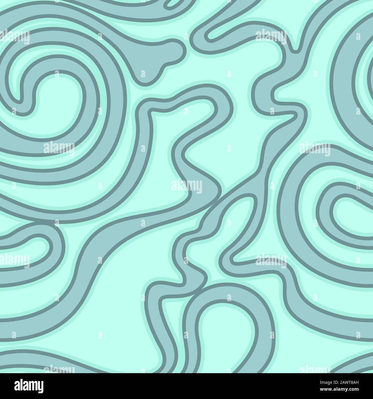 Vector seamless blue texture from smooth streamlined shapes on a ...