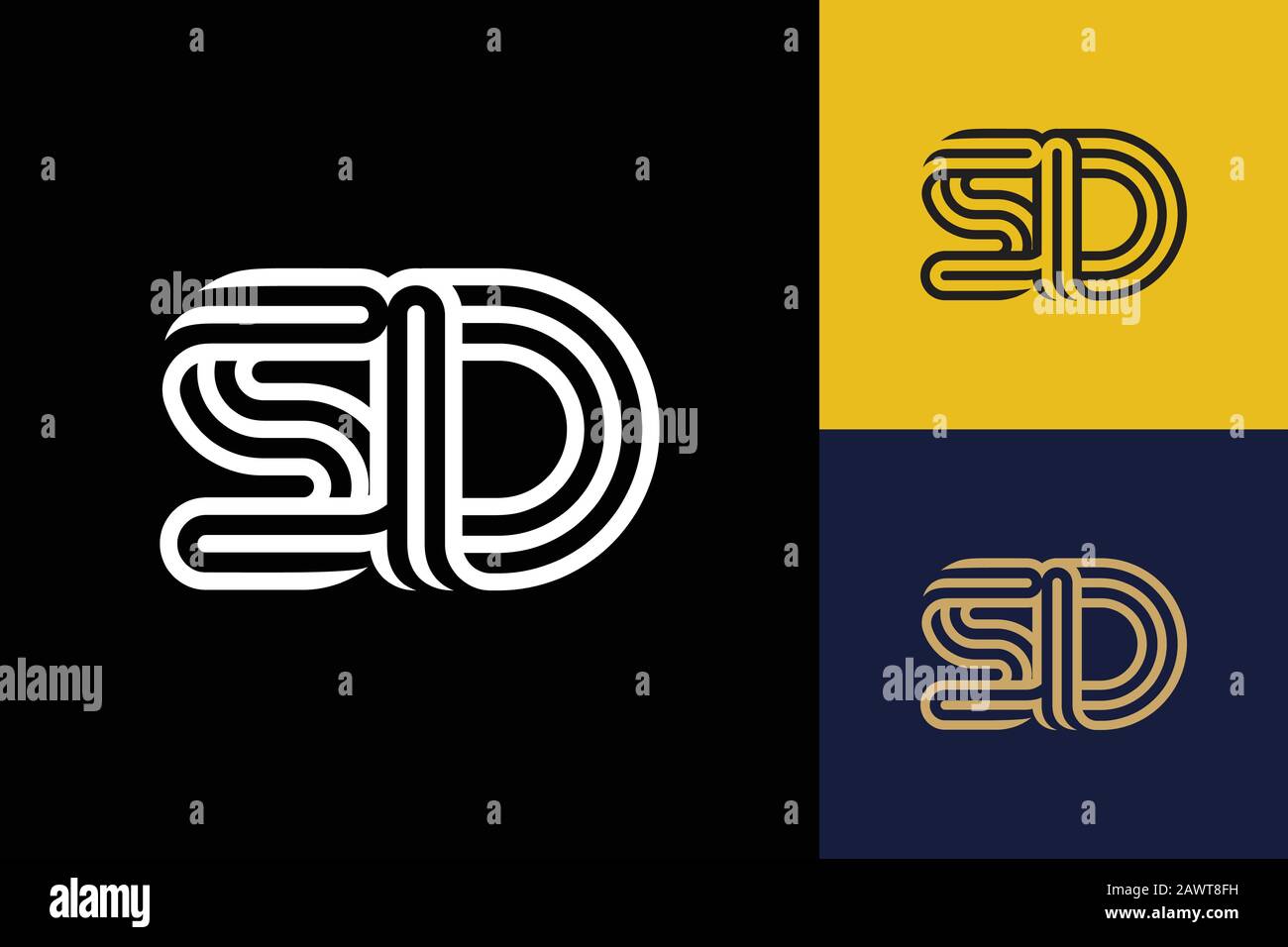 S and D combination Lines Letter Logo Creative Line Letters Design ...