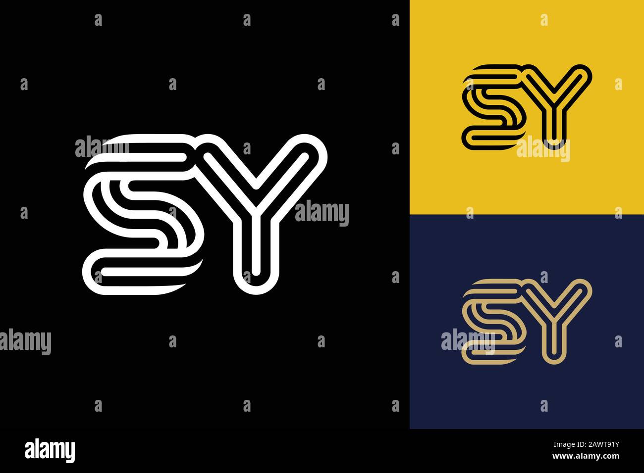 S and Y combination Lines Letter Logo Creative Line Letters Design ...