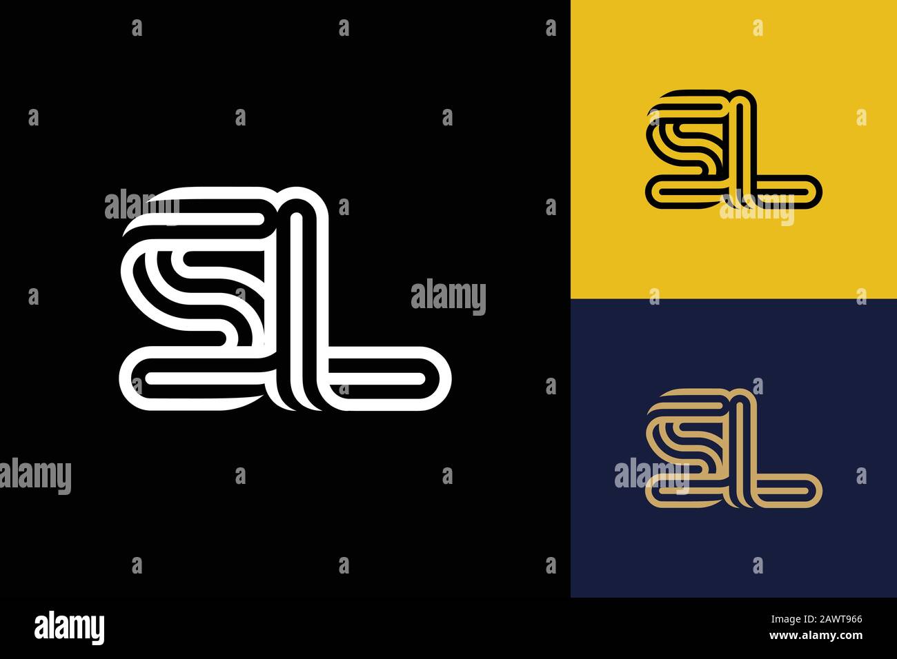 S and L combination Lines Letter Logo Creative Line Letters Design ...