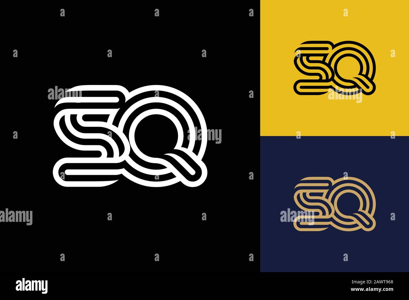 S and Q combination Lines Letter Logo Creative Line Letters Design ...