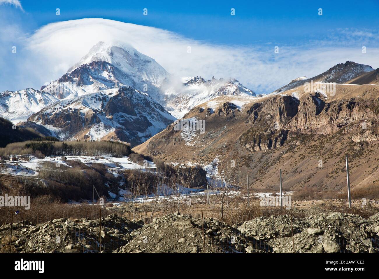 Mount Kazbek, Georgia Stock Photo - Alamy