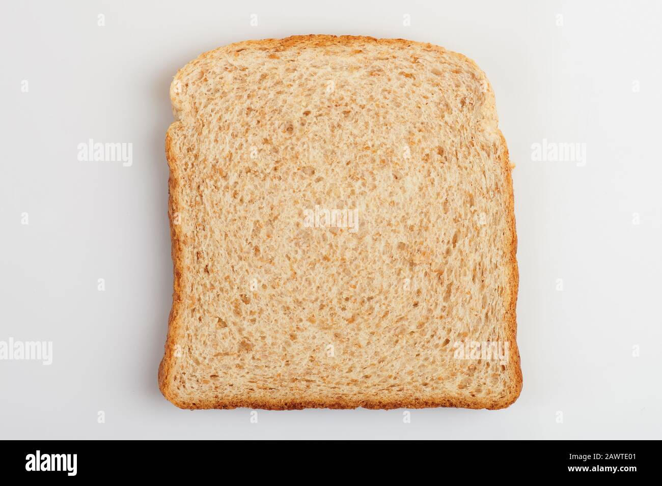 Square white bread slice isolated above view Stock Photo - Alamy