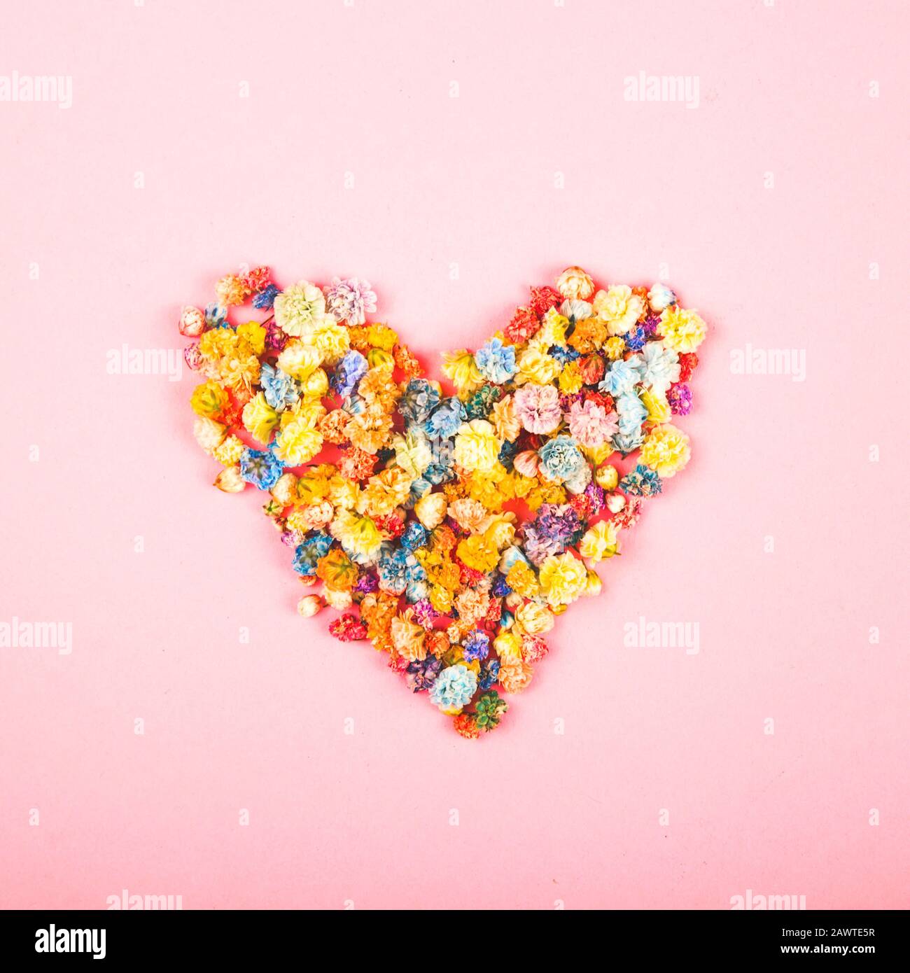 Creative spring and valentine's day layout of the heart made of many ...