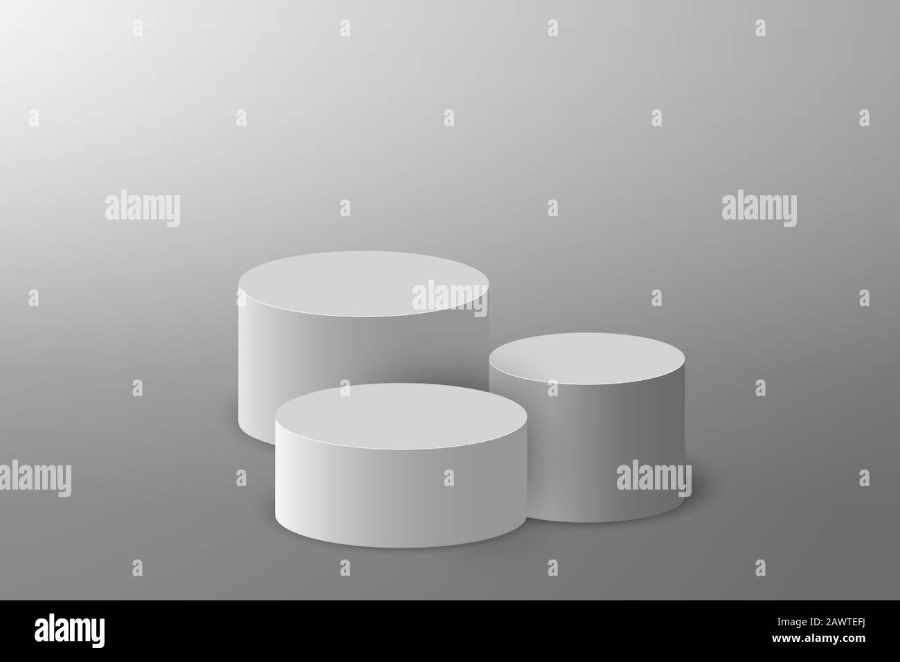 Winner pedestal. Round pillar stand scene. Vector win podium or ...