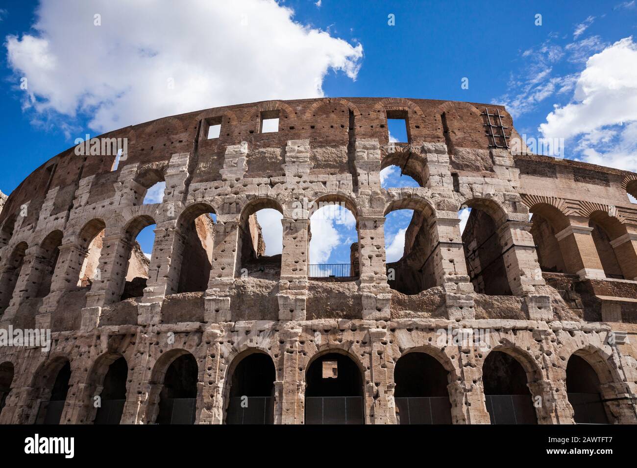 An exterior shot of part of the Colosseum in Rome, Italy Stock Photo ...
