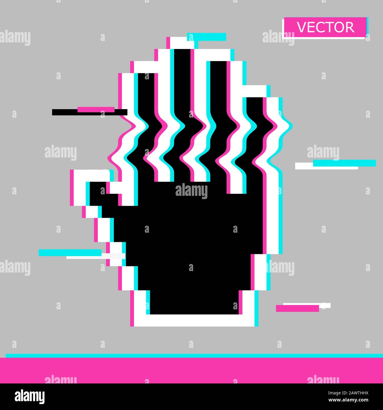 Black pixel mouse hand cursor icon sign flat style design vector ...