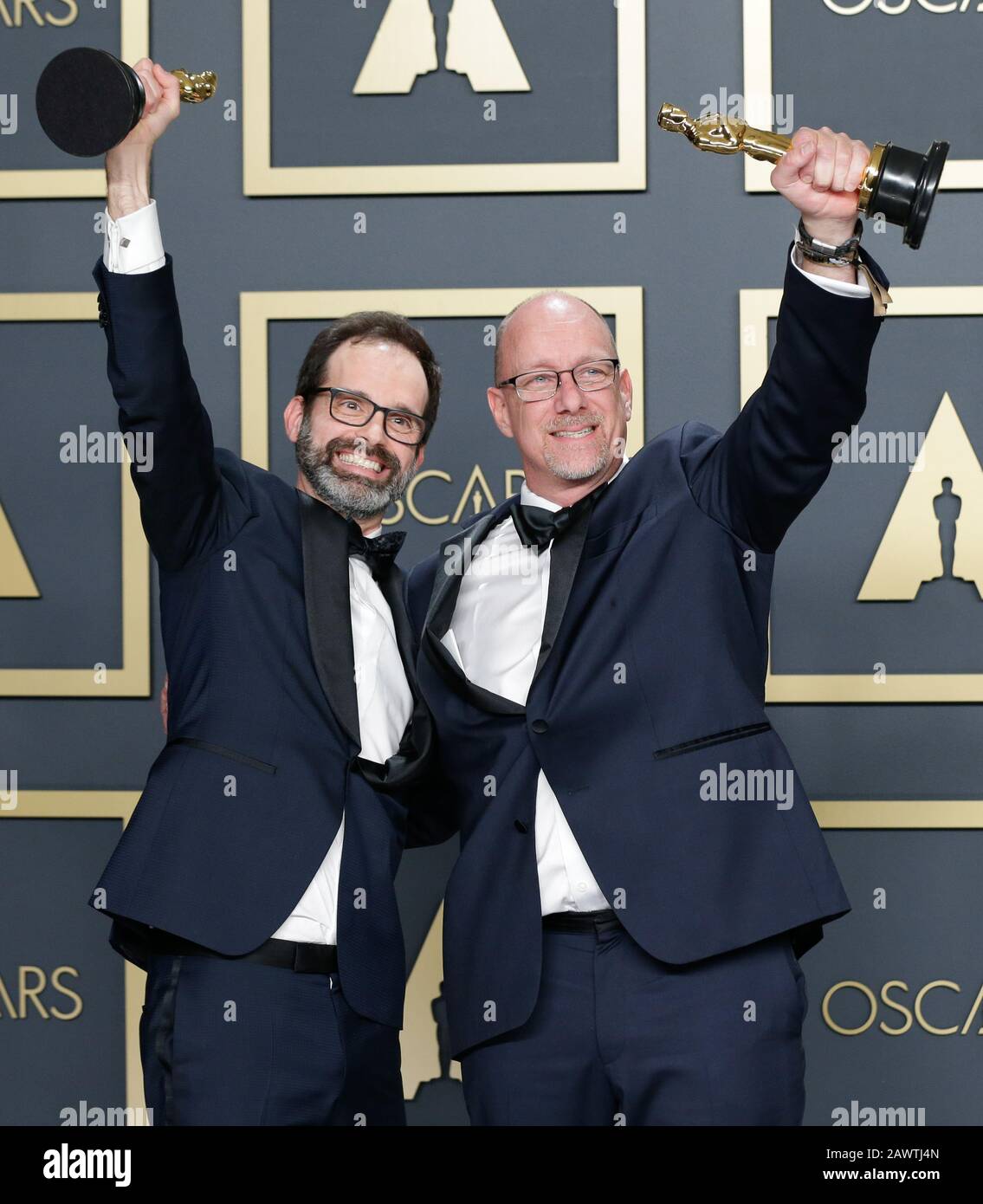 Los Angeles, United States. 09th Feb, 2020. Andrew Buckland (L) and ...