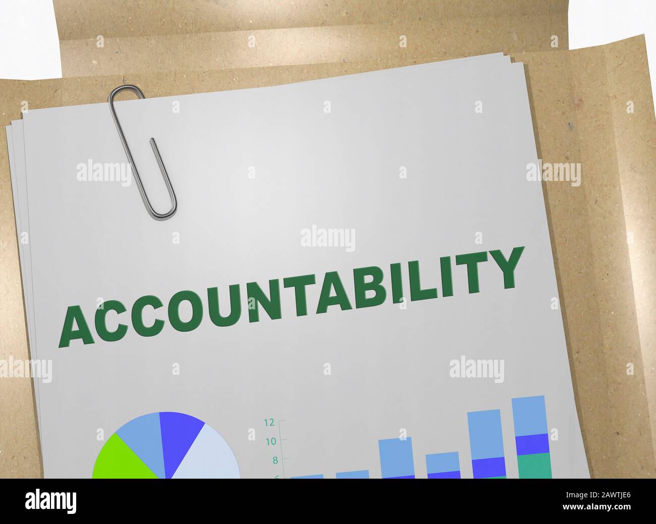 3D illustration of ACCOUNTABILITY title on business document Stock ...