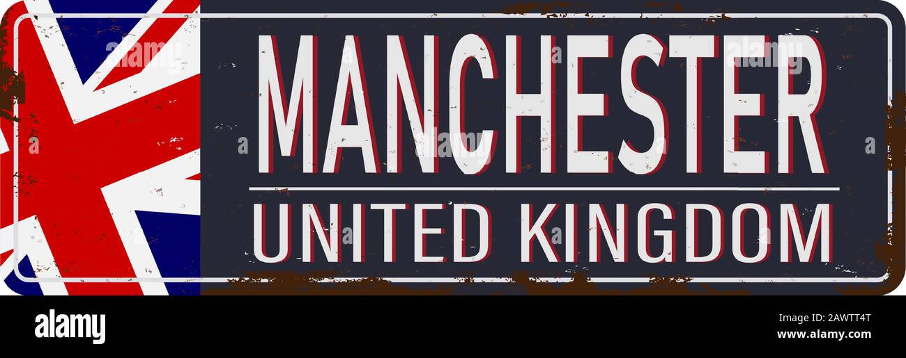 Manchester , United Kingdom , road sign vector illustration, road table ...