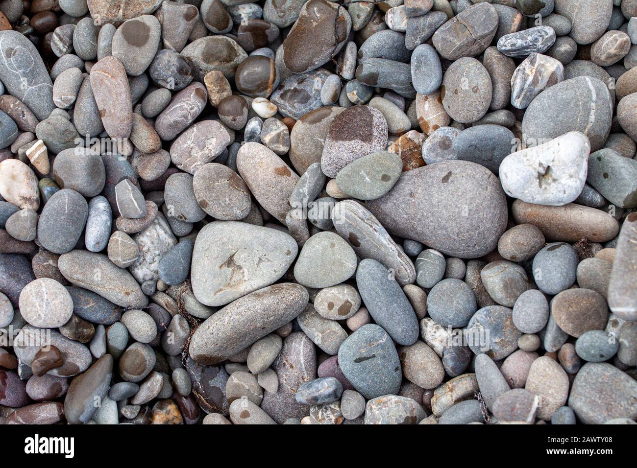sea pebbles colored granite on the beach background stones. The shore ...