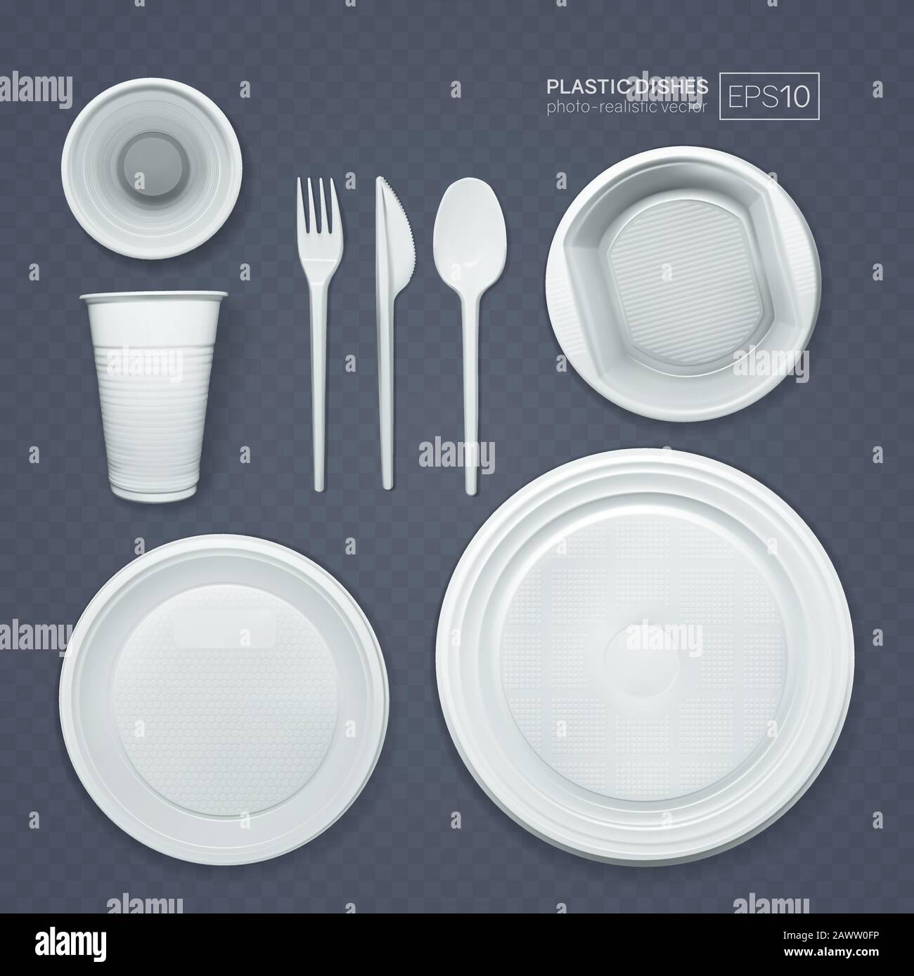 Transparent plastic fork knife Stock Vector Images - Alamy