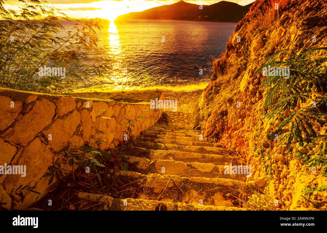 Beautiful sea coast in Turkey. Amazing natural landscapes along Lycian ...