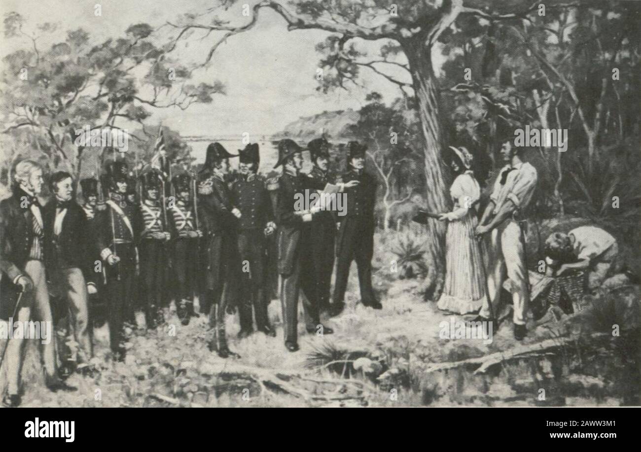 Foundation of perth by g pitt morison Stock Photo - Alamy