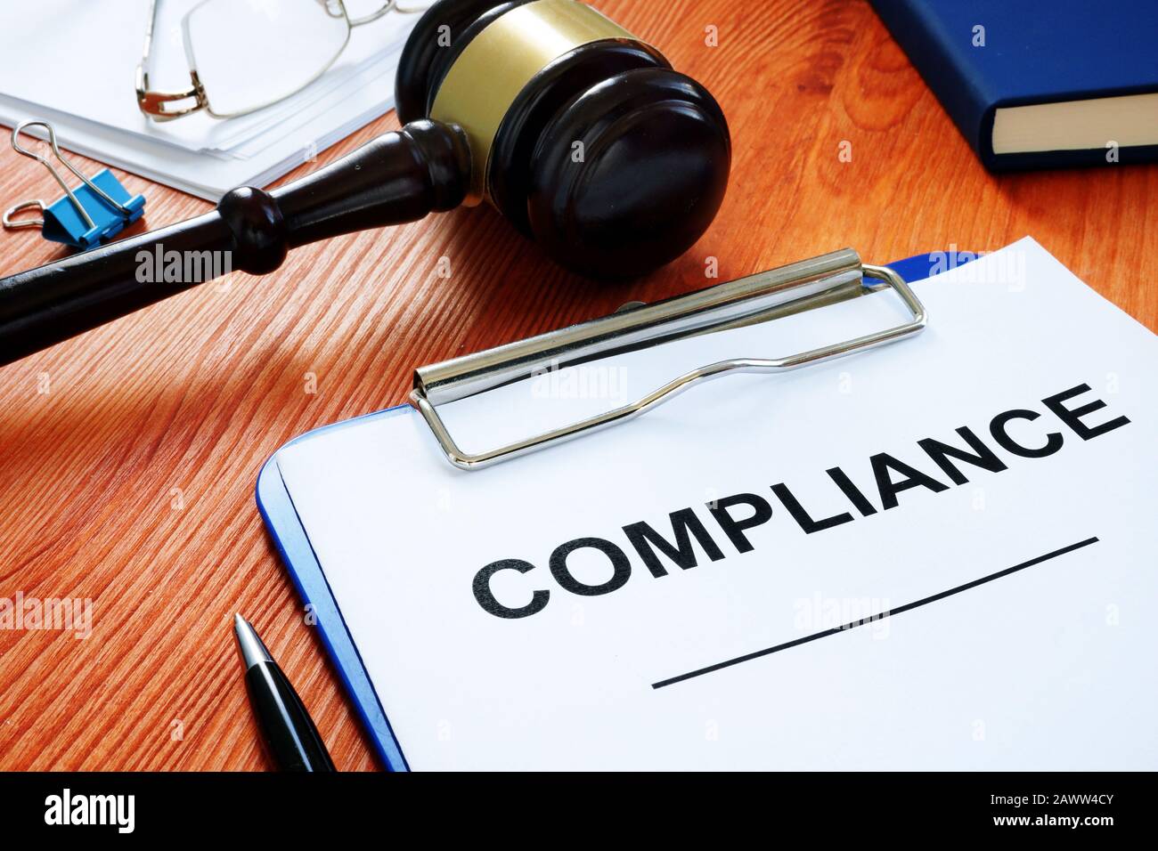 Compliance form and gavel in the court Stock Photo - Alamy