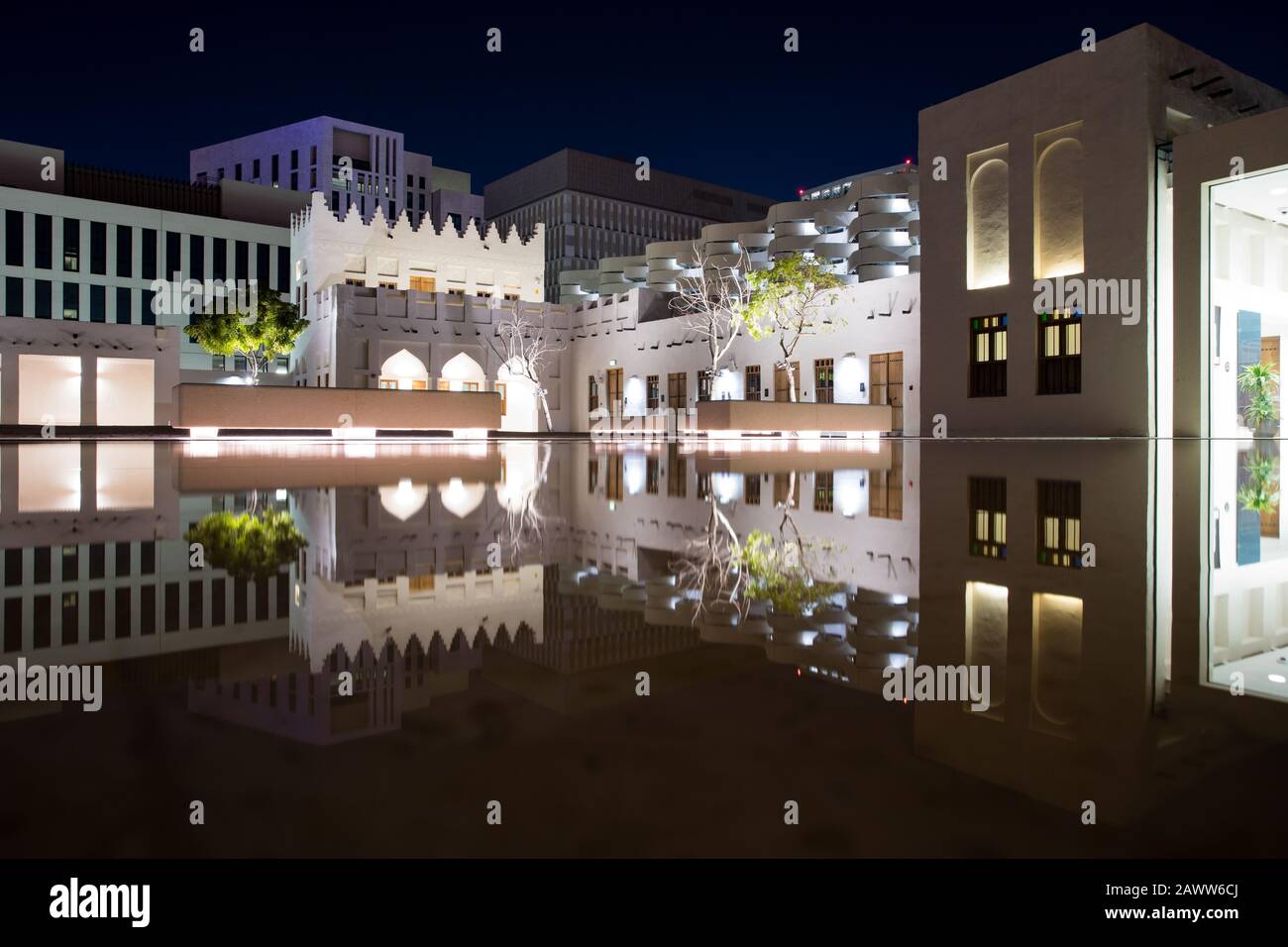 Reflections inside the Mohammed Bin Jassim House of the Msheireb Museum ...